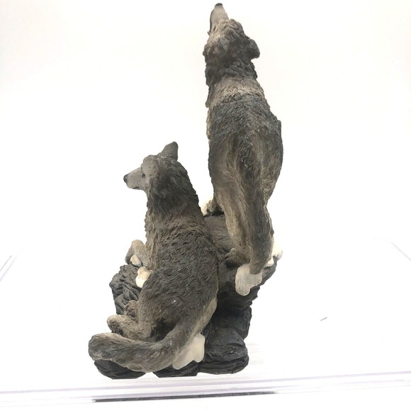 Unbranded | Art | Wolves Stone Sculpture Figurine Wolf Howling Lying ...